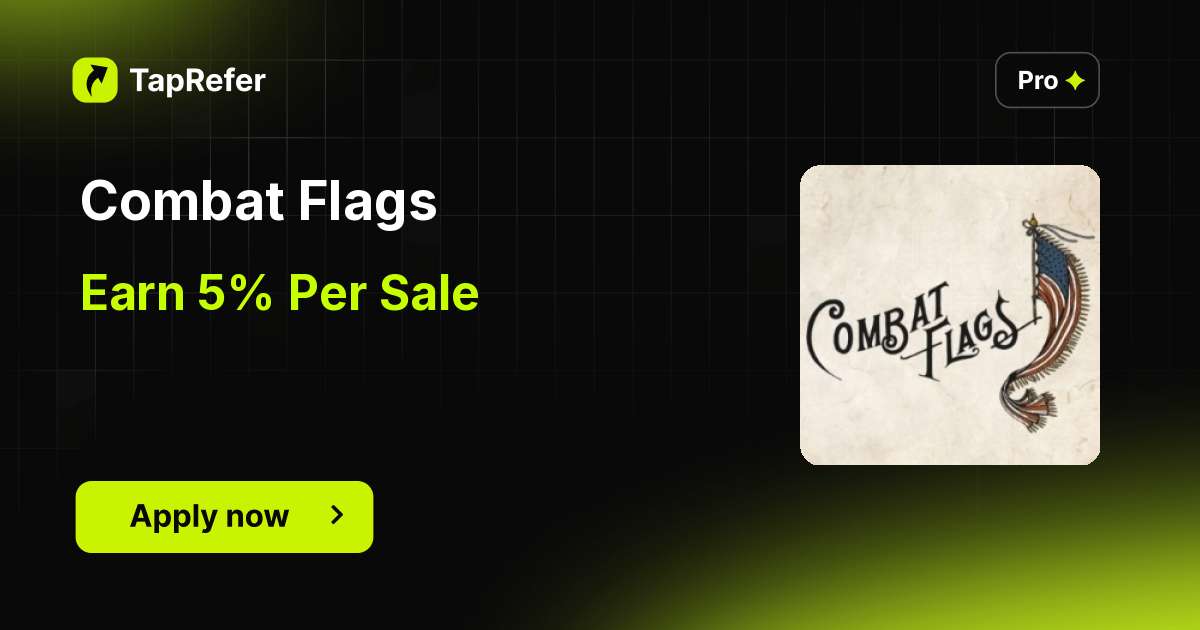 Combat Flags Affiliate Program - 5% Per Sale - TapRefer