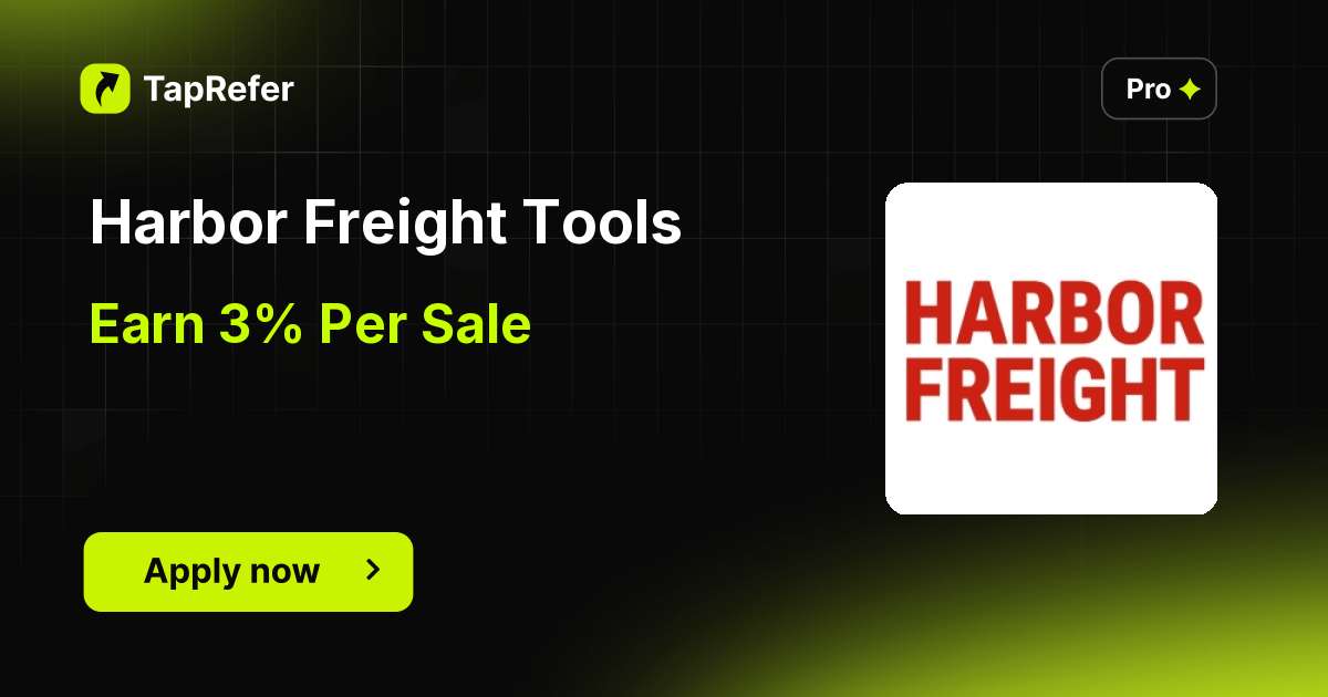 Harbor Freight Tools Affiliate Program - 3% Per Sale - TapRefer