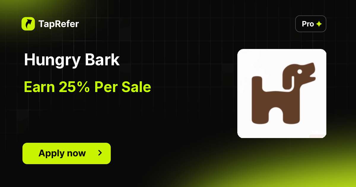 Hungry Bark Affiliate Program - 25% Per Sale - TapRefer