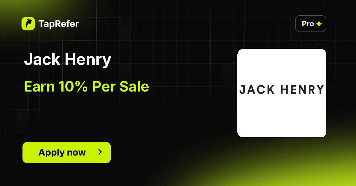 Jack Henry Affiliate Program - 10% Per Sale - TapRefer