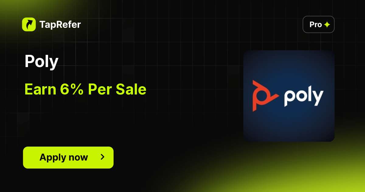 Poly Affiliate Program - 6% Per Sale - TapRefer