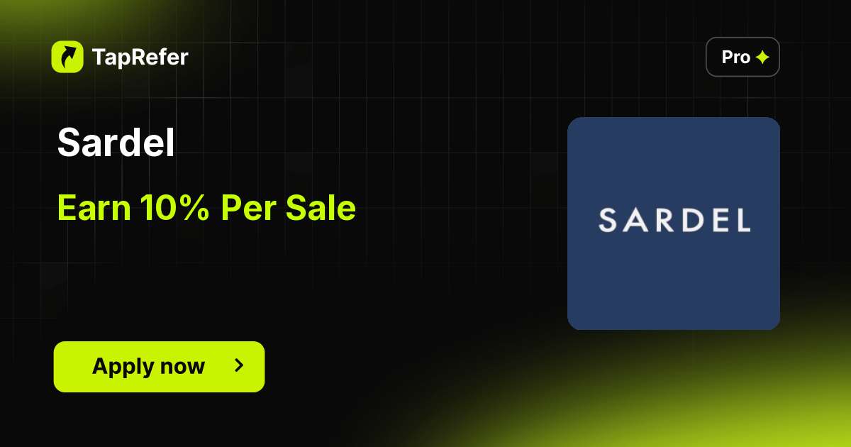 Sardel Affiliate Program - 10% Per Sale - TapRefer