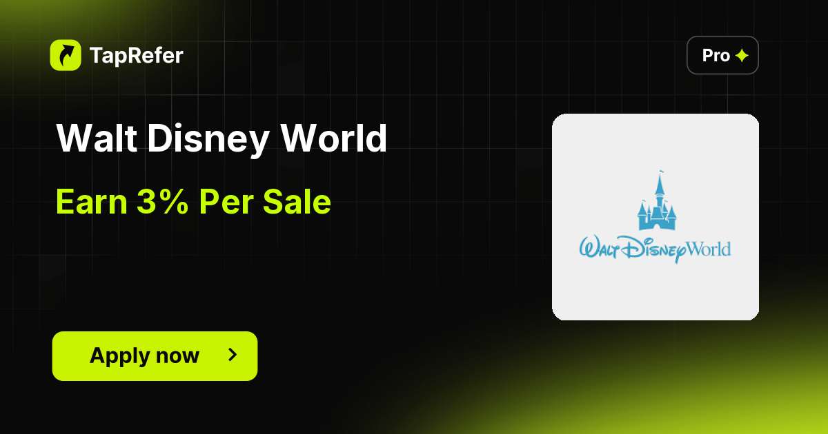 Walt Disney World Affiliate Program - 3% Per Sale - TapRefer