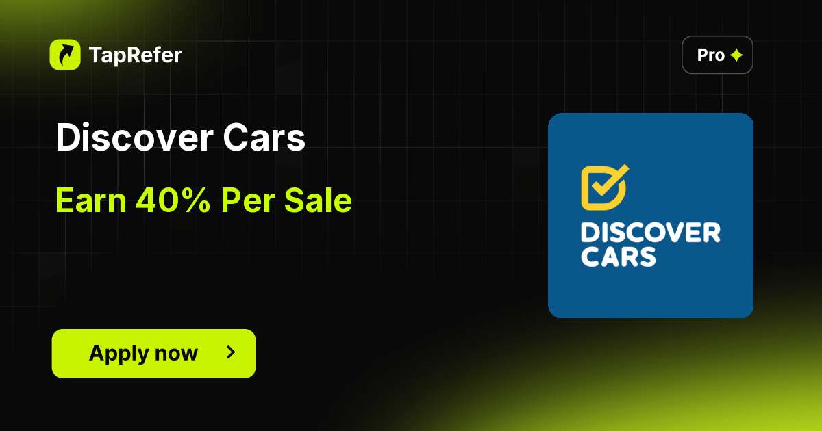 Discover Cars Affiliate Program - 40% Per Sale - TapRefer