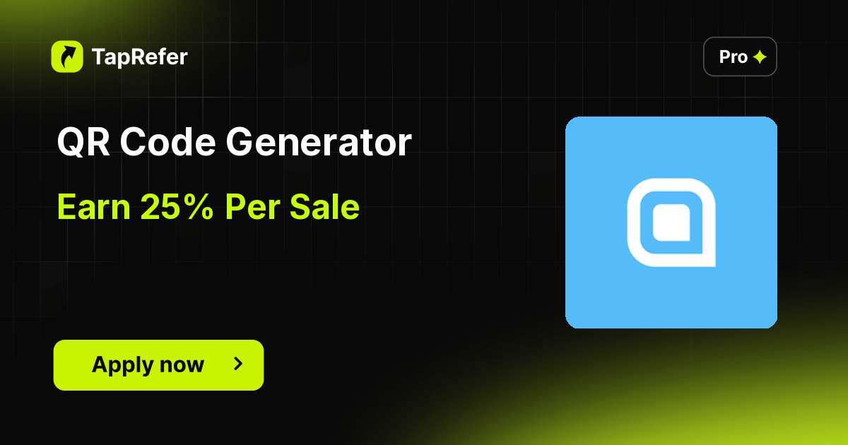 QR Code Generator Affiliate Program - 25% Per Sale - TapRefer QR Code Generator Affiliate Program - 25% Per Sale - TapRefer