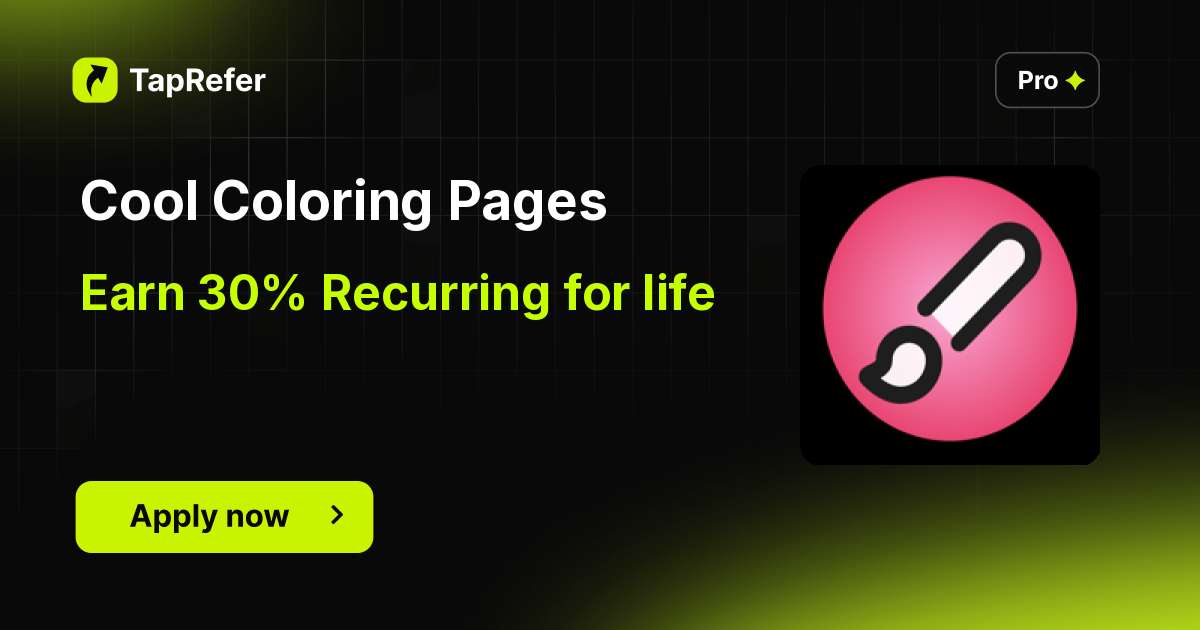 Cool Coloring Pages Affiliate Program - 30% Recurring For Life - TapRefer